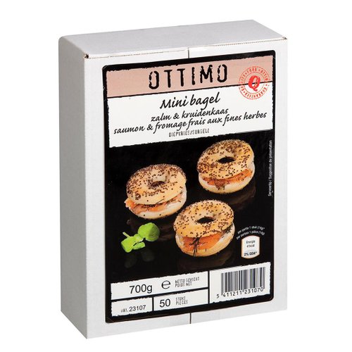 MINI BAGEL SALMON & CREAM 50X14G OTTIMO - EuroFresh